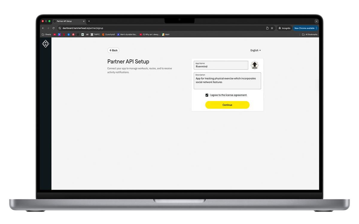 Creating a Developer Account – Hammerhead
